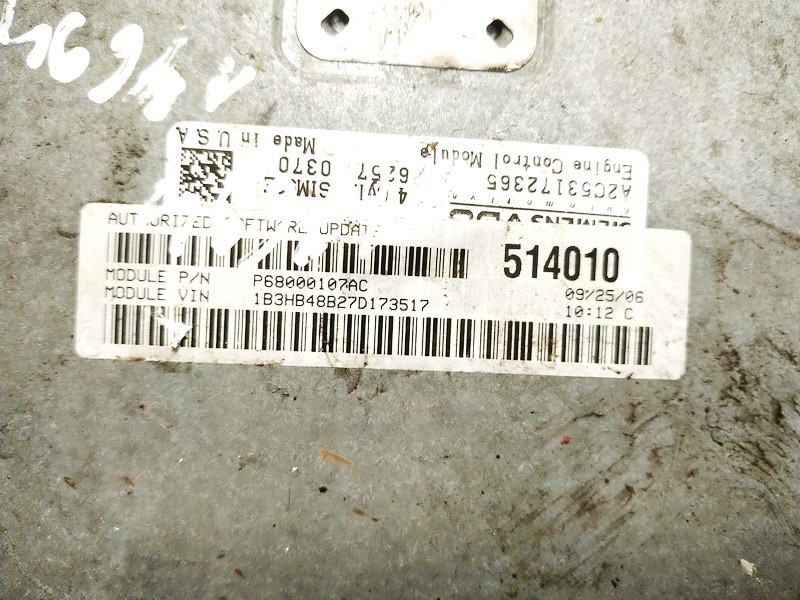 A2C53172365 P68000107AC ECU Engine Computer (Engine Control Unit) Dodge ...