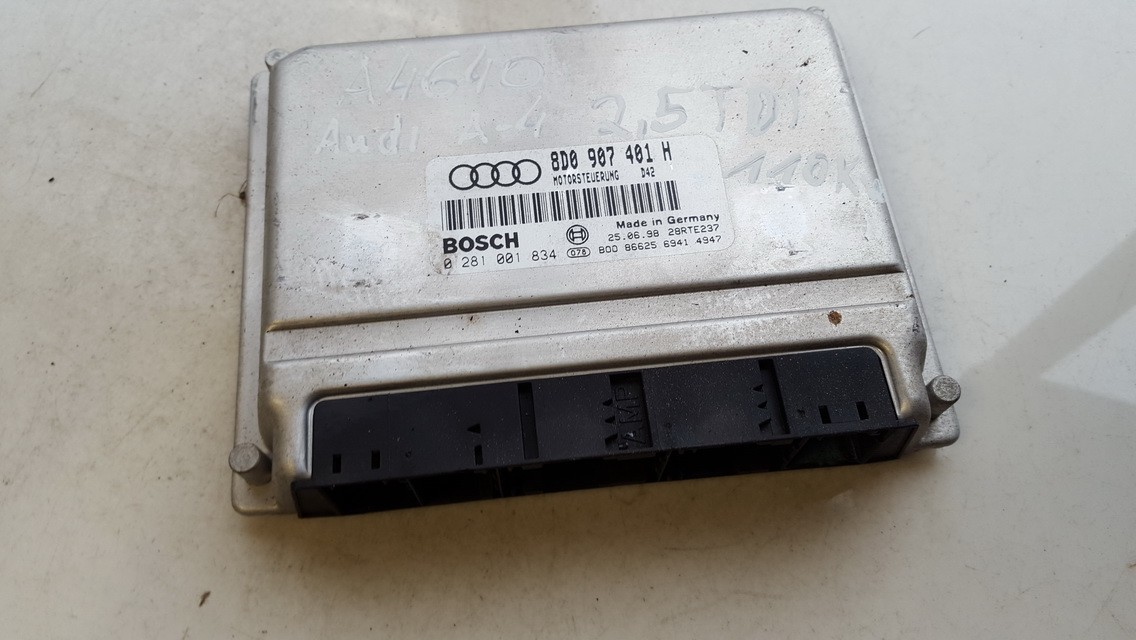 8D0907401H 0281001834 ECU Engine Computer (Engine Control Unit) Audi A4 ...